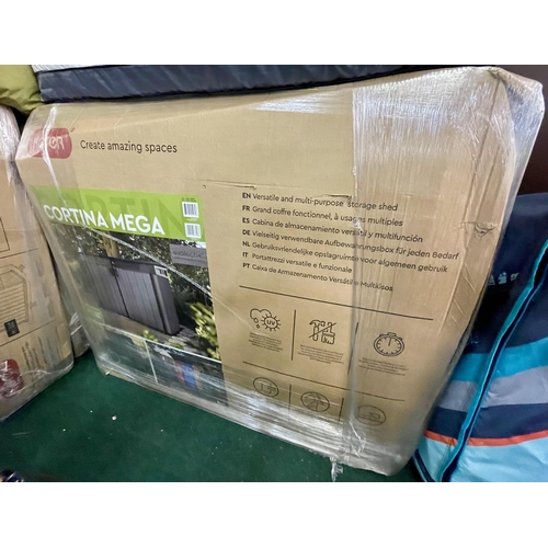 KETER CORTINA HORIZONTAL SHED MEGA STORAGE OUTDOOR - 132CMH X 190CMW X ...