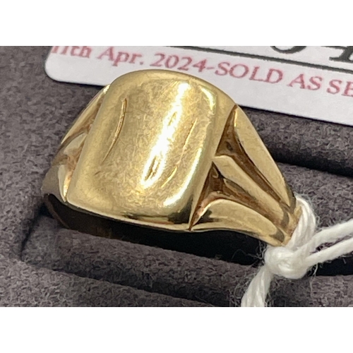 9CT GOLD SIGNET RING, SIZE Q, 3.7G