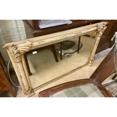 A SHABBY CHIC EFFECT VINTAGE GILT AND IVORY COLOURED RECTANGULAR FRAMED ...