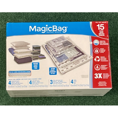 BOX OF APPROX 15 VACCUM STORAGE MAGIC BAGS - VARIOUS SIZES