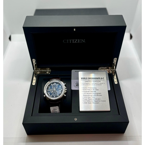 BOXED CITIZEN ECO DRIVE LIMITED EDITION 329 / 2500 WORLD CHRONOGRAPH A ...