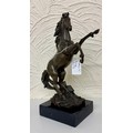 A BARYE -EUROPEAN BRONZE FINERY -BRONZE STALLION REARING 12" HIGH ON ...