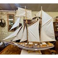 A HANNAH SAILING YACHT - A VINTAGE MASTED SAILING YACHT -MARKED HANNAH ...