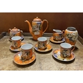 13 PIECE GENUINE SAMURAI CHINA JAPAN TEA SET - CUPS/SAUCERS/TEA POT ...