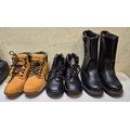 3 PAIRS OF STEEL TOE CAPPED BOOTS INCL DEWALT (SIZE 9), WORKFORCE (SIZE ...