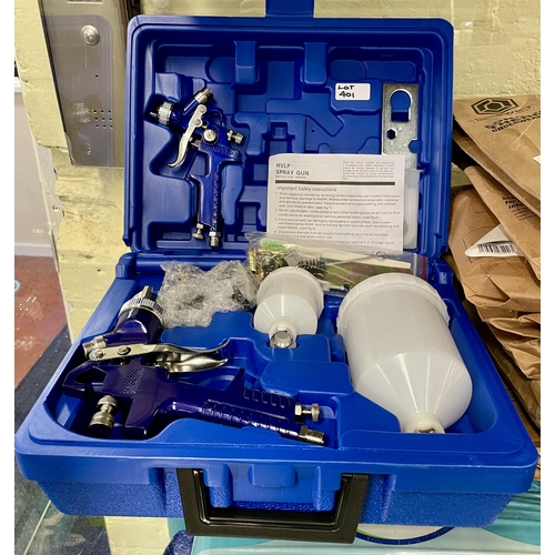 CASED SET OF 2 HVLP SPRAY GUNS AS/NEW