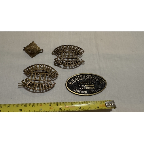 Assorted metal Uniform Badges incl Officers uniform badge (OTC at ...