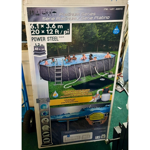 BOXED BESTWAY PLATINUM SERIES POWER STEEL 6.1M X 3.6M SWIMMING POOL