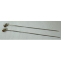 A PAIR OF CHARLES HORNER (BR. SILVERSMITH) - SILVER & THISTLE HATPINS ...