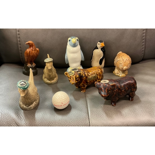 QTY OF VARIOUS CERAMIC MINIATURES INCL, BENEAGLES GOLF BALL, BENEAGLES ...