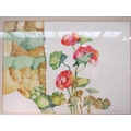 ERIN WAUGH: A watercolour depicting flowers, pencil signed and dated ...