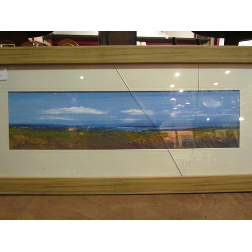 PETER HODSON (XX): An original oil painting of coastal landscape, 10cm ...