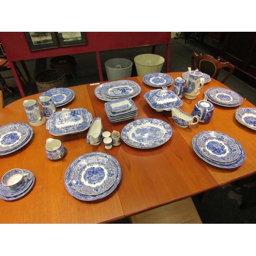 A quantity of blue and white table wares, mostly George Jones "Abbey ...