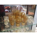 An Art Deco lemonade set together with six miniature tankards, crystal ...