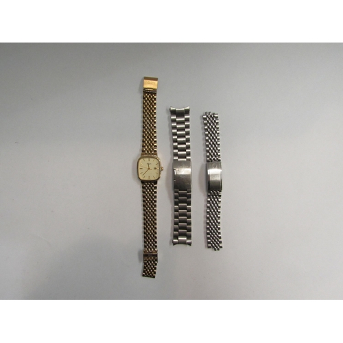 Two stainless steel Omega bracelets and a Rotary wristwatch (E) £25-35