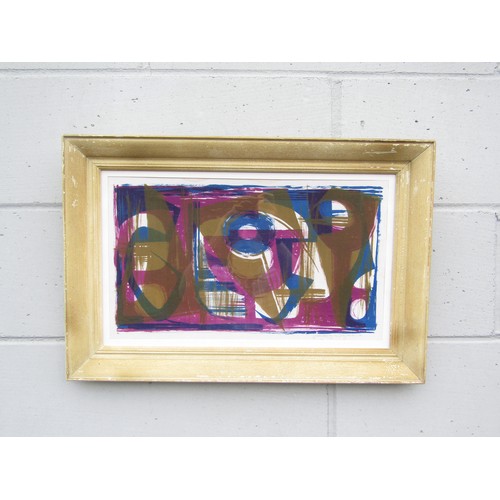 LESLEY KING (XX ): A framed and glazed untitled print of abstract forms ...