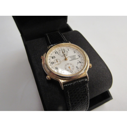 A Bugor five in one wristwatch set, Citizen quartz alarm chronograph ...