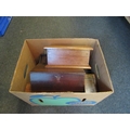 A collection of wooden boxes including carved and sliding examples (7)