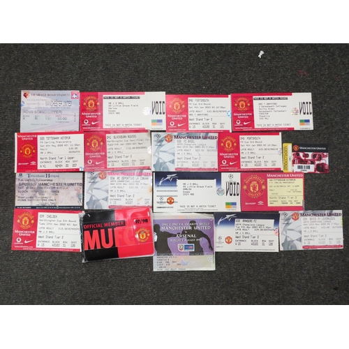 A collection of Manchester United FC tickets and memorabilia ...
