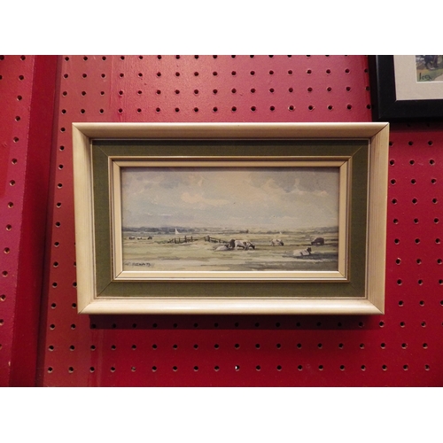 JASON PARTNER: "Cattle on Marches, Acle, Norfolk". Original watercolour ...