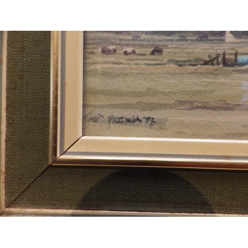 JASON PARTNER: "Cattle on Marches, Acle, Norfolk". Original watercolour ...