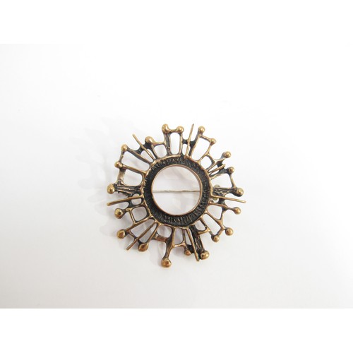 A David Andersen of Norway, modernist brooch in bronze of abstract form ...