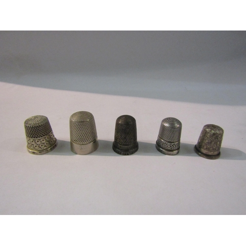 Five silver thimbles inclduing Charles Horner example, 23g