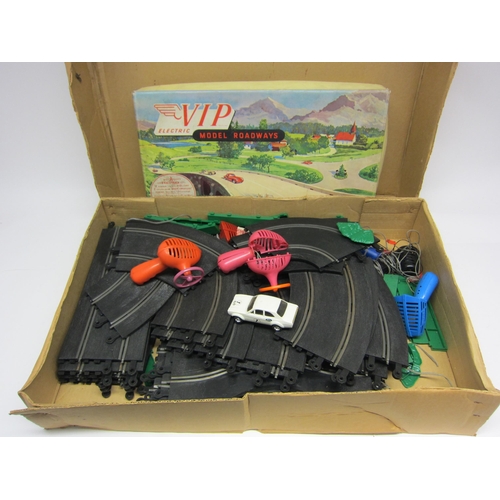 A collection of vintage Scalextric track with controllers and C.052 ...