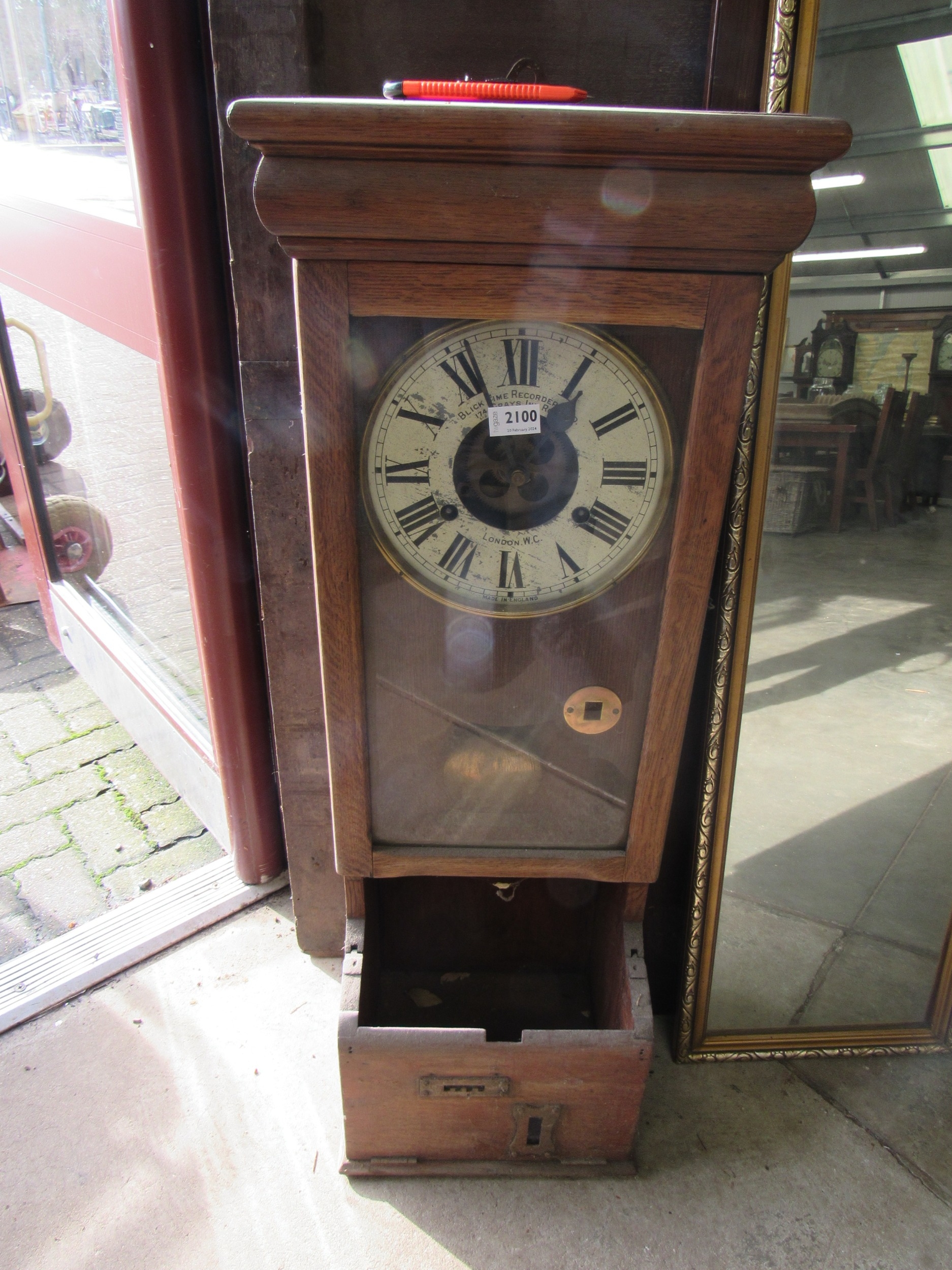 A "Blick Time Recorder" clock-in machine