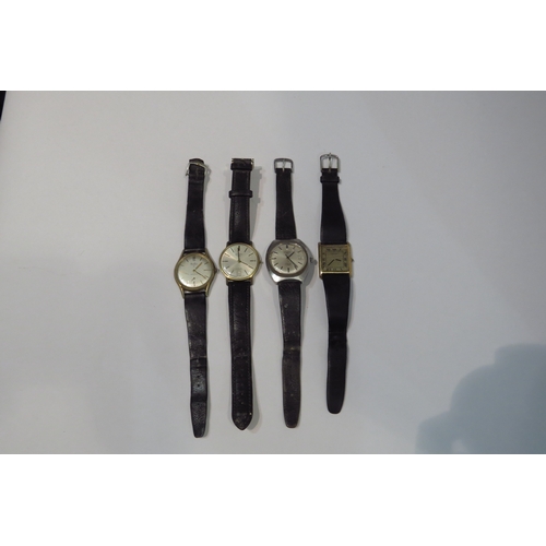 A tray of cuff links and watches to include Rotary, Bentima, etc ...