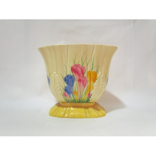 A Clarice Cliff for Royal Staffordshire 'Crocus' pattern vase, 19.5cm tall