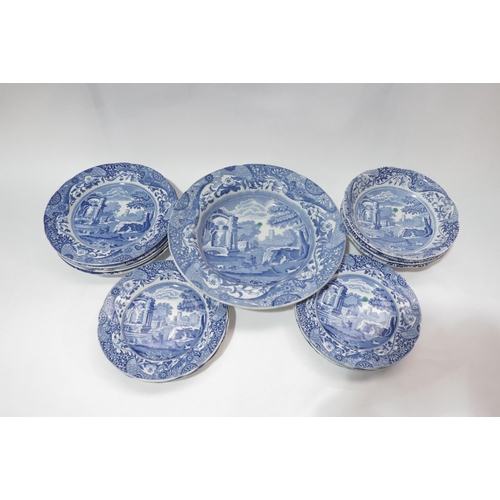 16 Copeland Spode Blue Italian pattern plates and bowls