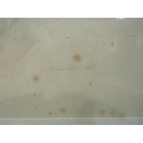 A pencil sketch portrait of female wearing spectacles, pencil signed ...