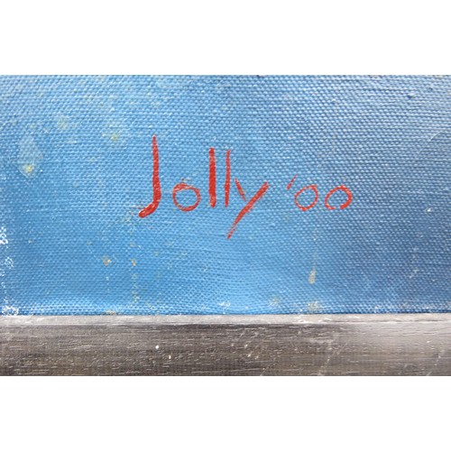 NICHOLAS JOLLY (b.1962) (ARR) A framed oil on canvas titled 'The Family'. Signed lower right and dat