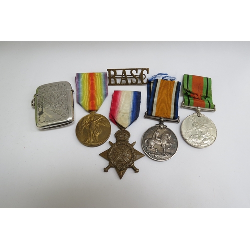 A WWI trio of medals, the star and war medal named to T-24444 DVR. H.A ...