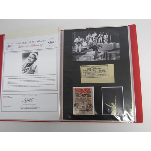Rock N Roll autographs- A folder containing twelve hand signed items ...