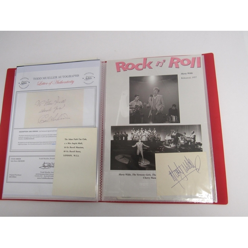 Rock N Roll autographs- A folder containing twelve hand signed items ...