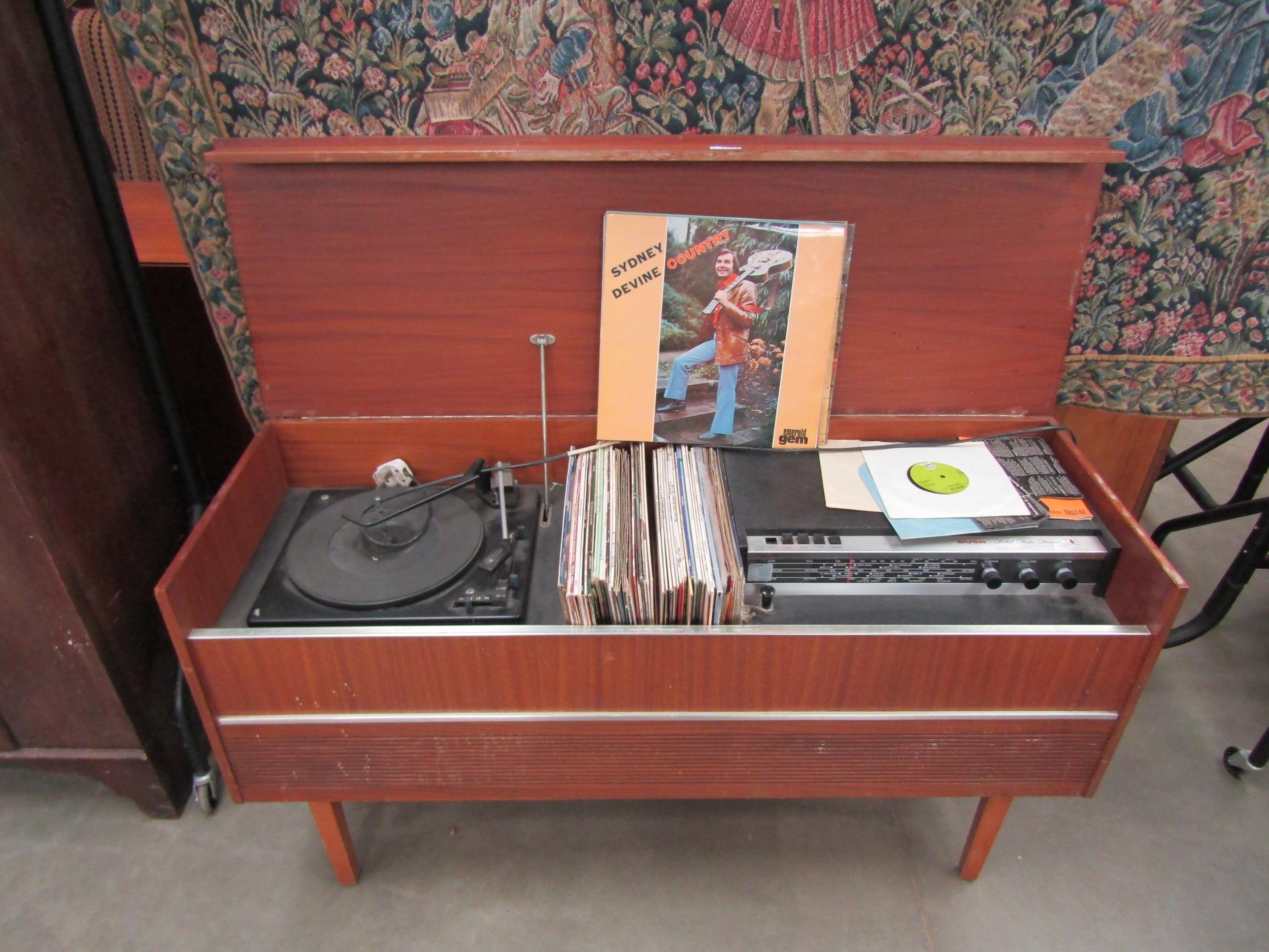 A Bush solid state stereogram with a selection of LP's and 45rpm ...