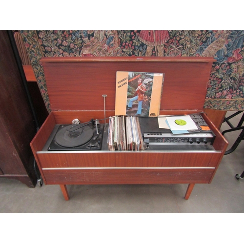 A Bush solid state stereogram with a selection of LP's and 45rpm ...