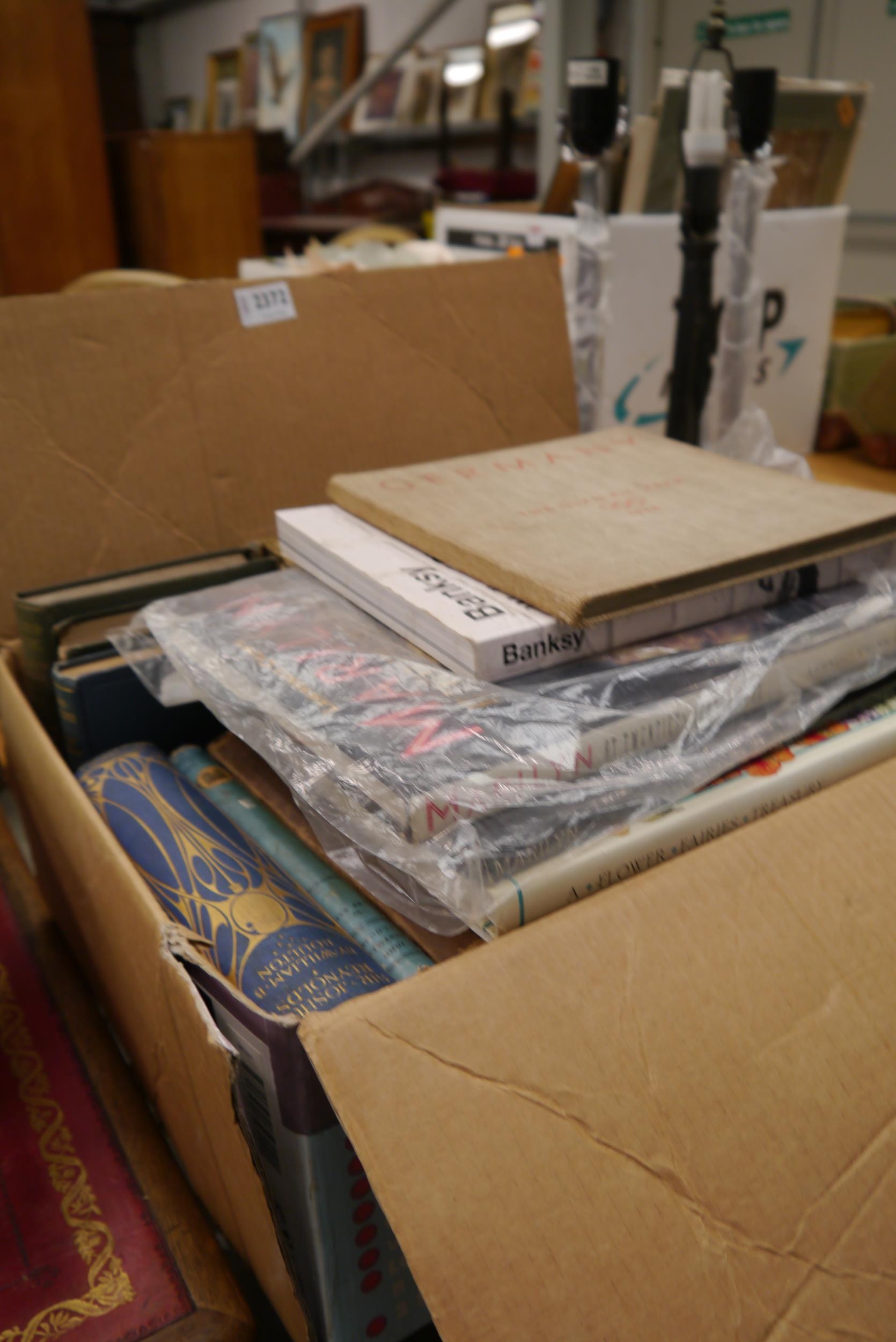 A box and case of books