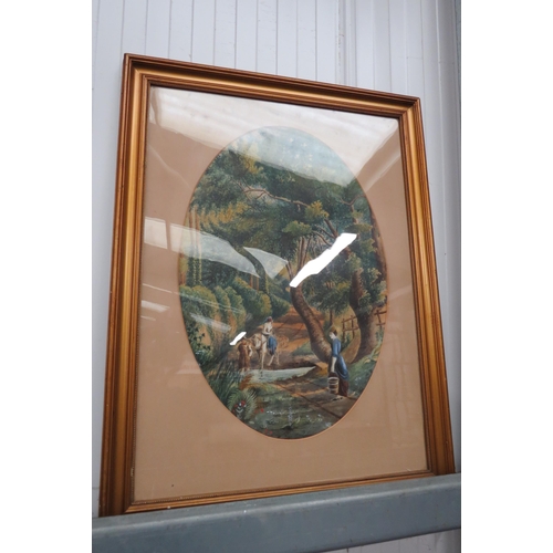 A pair of Victorian watercolour paintings signed J.J.Cox 1877 (R) £25