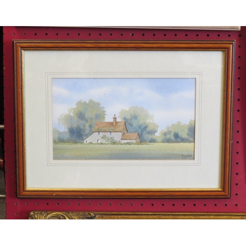 ROY BULL: A watercolour of Suffolk farmhouse, signed lower right ...