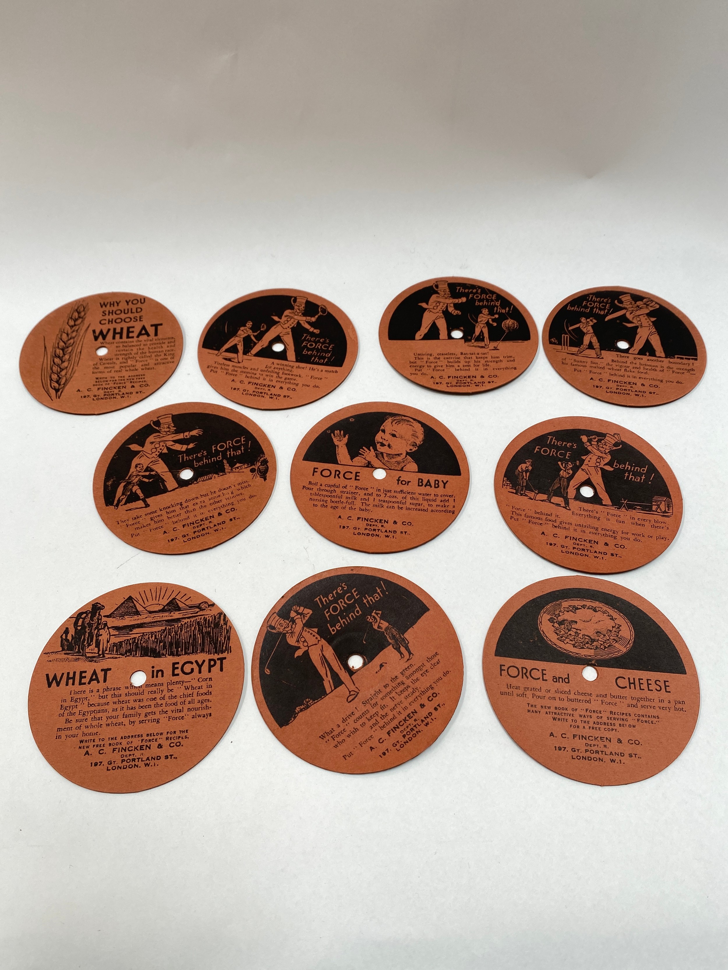 Nineteen Sunny Jim's "Force" Whole Wheat Flakes Free-Gift Miniature ...