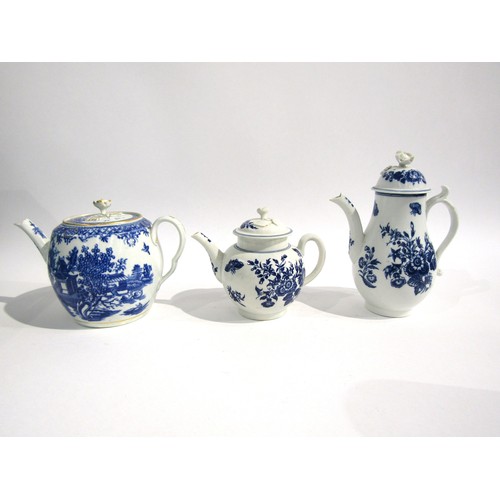 A late 18th Worcester teapot with butterfly and floral decoration (hole ...