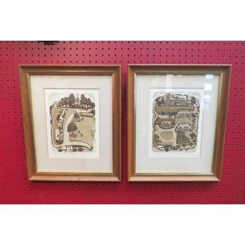 Glynn Thomas. Two etching and aquatints "Wendens Ambo" No. 14/75 and ...