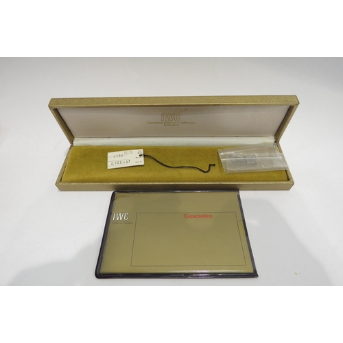 Three wristwatch boxes, IWC and Omega including a stainless steel strap