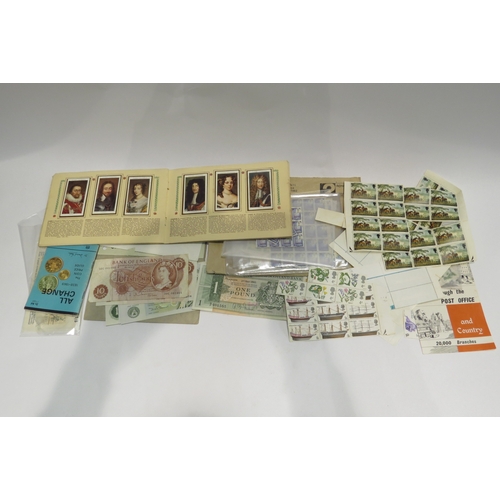 A selection of British banknotes including Bank of England £1, Ten ...