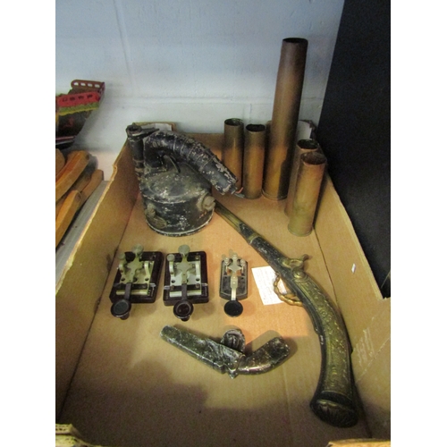 A selection of war related items including two Junker morse keys and ...