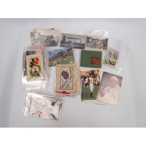 A box of ephemera to include postcards, signed photographs Ian Paisley ...