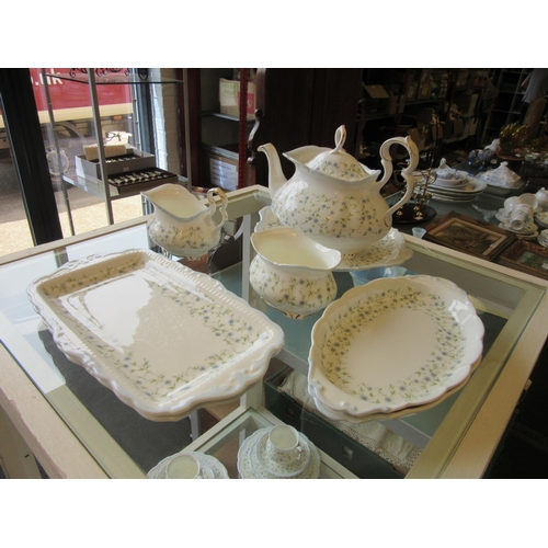 A Royal Albert "Caroline" tea set for six, one plate a/f